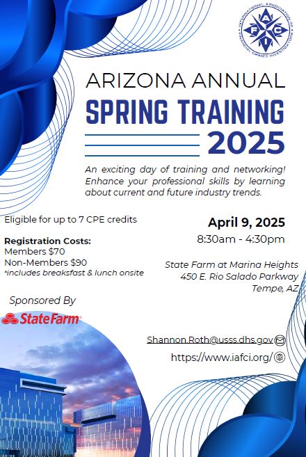 IAFCI Arizona Chapter Annual One Day Spring Training April 9